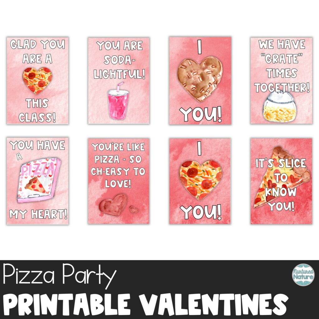 Pizza Party Valentine’s Day Cards from Teacher for Students | Made By ...