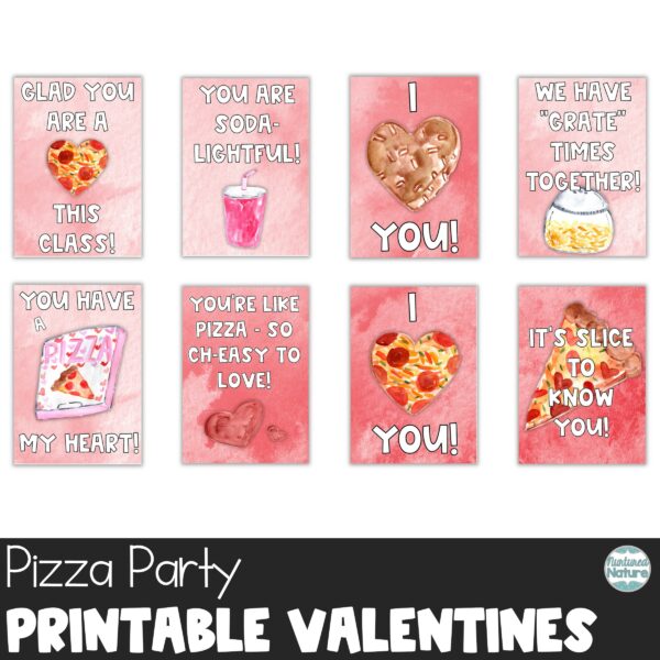 Pizza Party Valentine’s Day Cards from Teacher for Students - Made By ...
