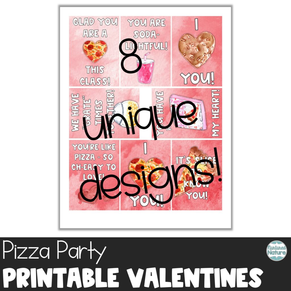 Pizza Party Valentine’s Day Cards from Teacher for Students | Made By ...