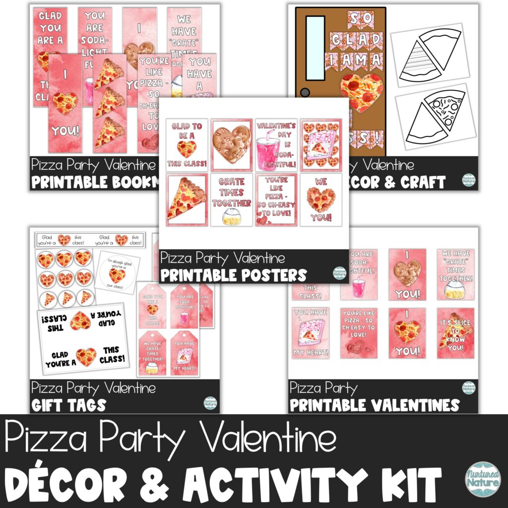 Valentine’s Day Party Decor and Activity Kit - Pizza Party Theme ...