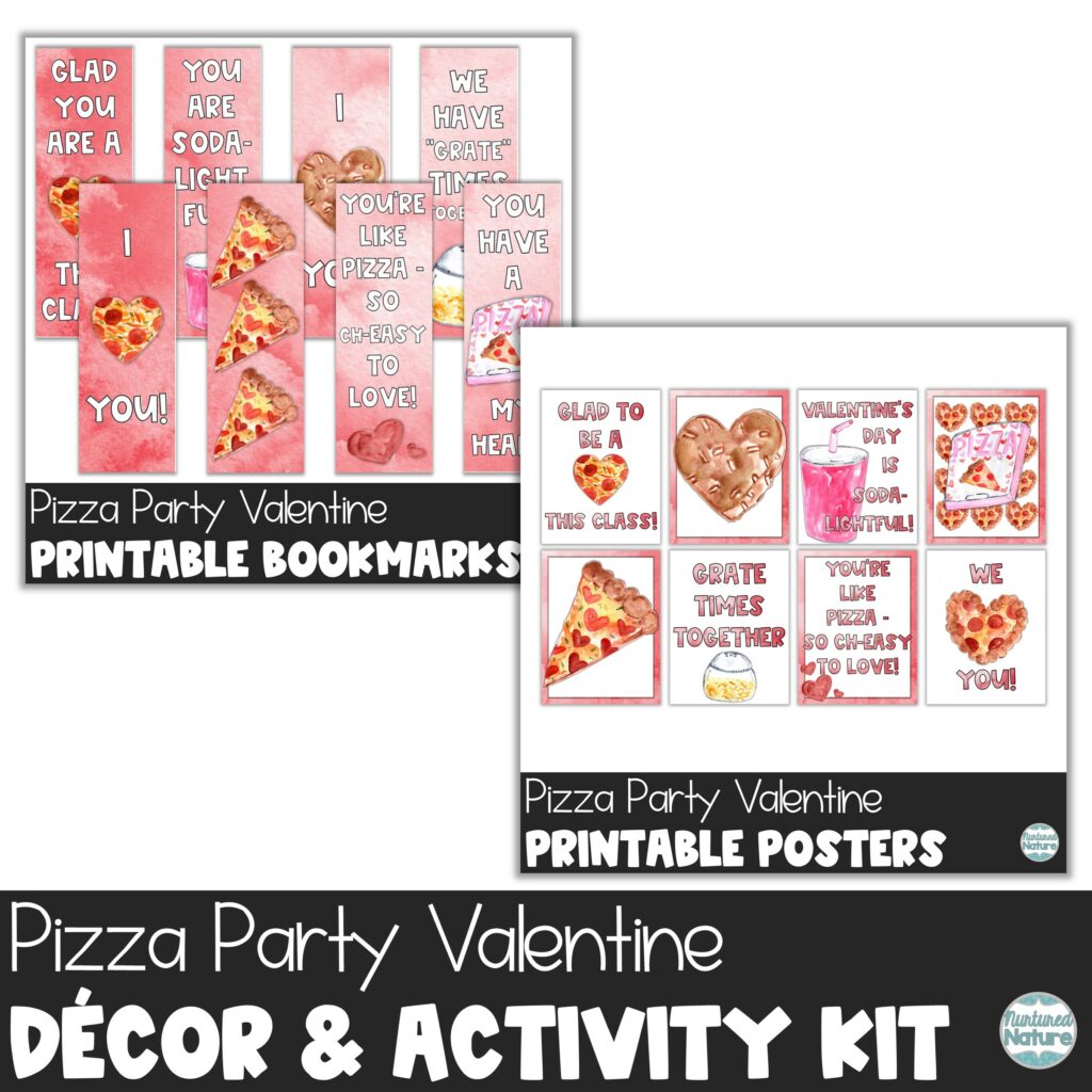 Valentine’s Day Party Decor and Activity Kit - Pizza Party Theme ...