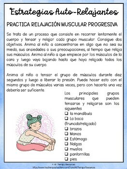 SPANISH Self-Regulation I Self Calming Strategies Handout I Using Self ...
