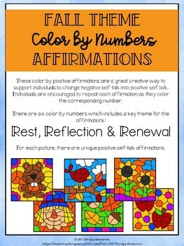 FALL SEL Color by Affirmations | Made By Teachers