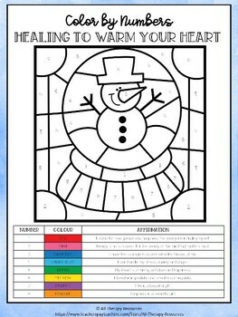 WINTER SEL Color by Affirmations | Made By Teachers