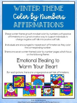 WINTER SEL Color by Affirmations | Made By Teachers
