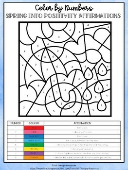 SPRING SEL Color by Affirmations | Made By Teachers