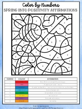 SPRING SEL Color by Affirmations | Made By Teachers