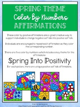 SPRING SEL Color by Affirmations | Made By Teachers