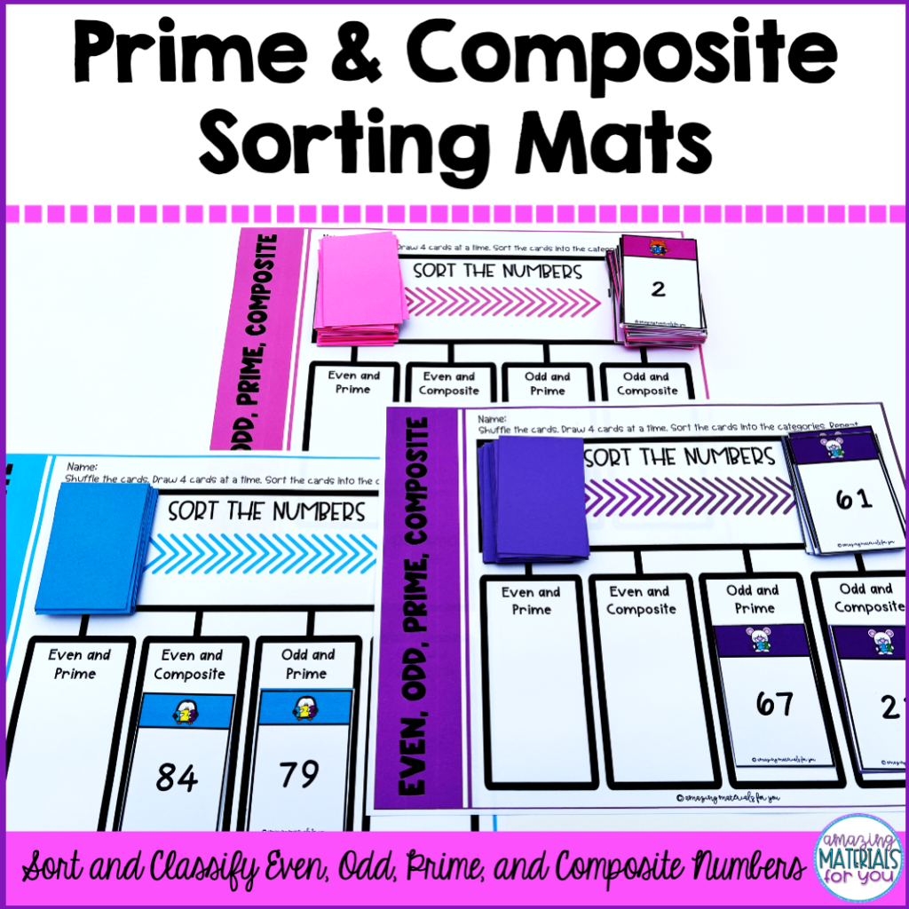 Even Odd Prime and Composite | Sorting Mats and Dice - Made By Teachers