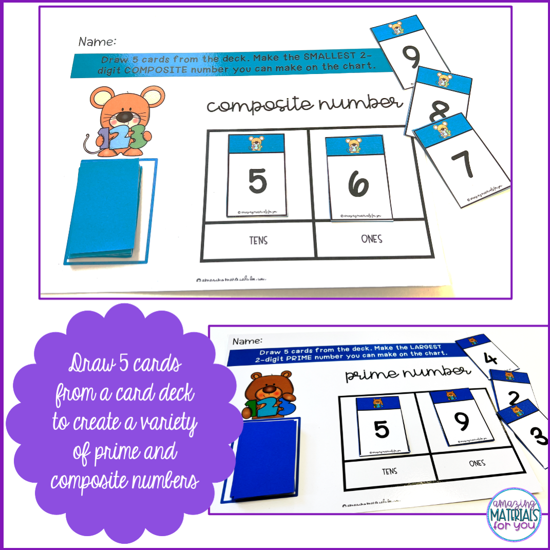 Even Odd Prime and Composite | Sorting Mats and Dice | Made By Teachers