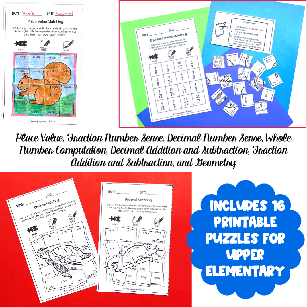 Fifth Grade Math Printable Puzzles | Made By Teachers