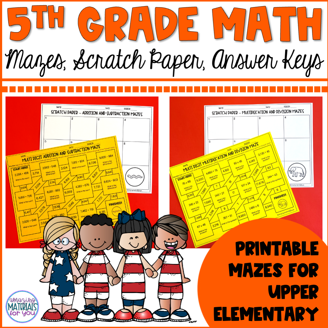 Fifth Grade Math Printable Mazes Made By Teachers