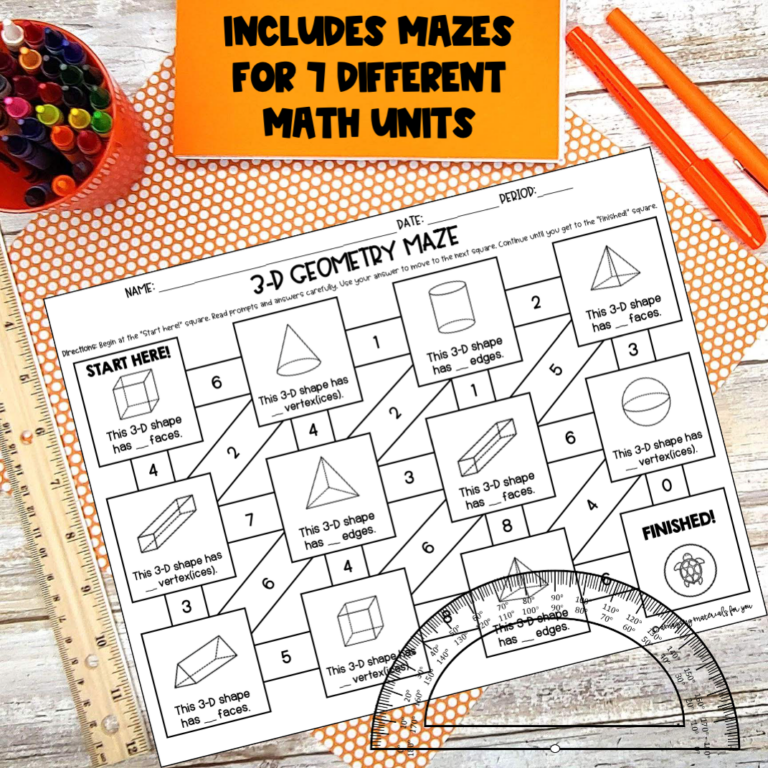 Fifth Grade Math Printable Mazes | Made By Teachers