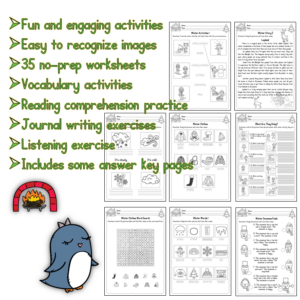 No-Prep Winter ELA Worksheets | Made By Teachers