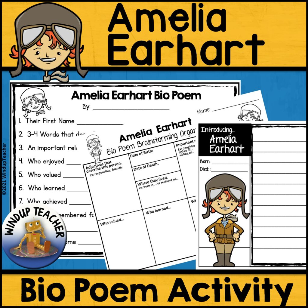 Amelia Earhart Poem Writing Activity | Made By Teachers