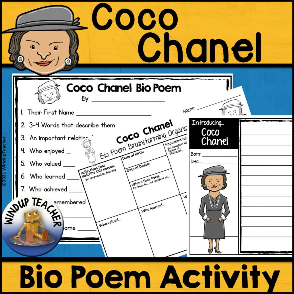 Coco Chanel Poem Writing Activity | Made By Teachers