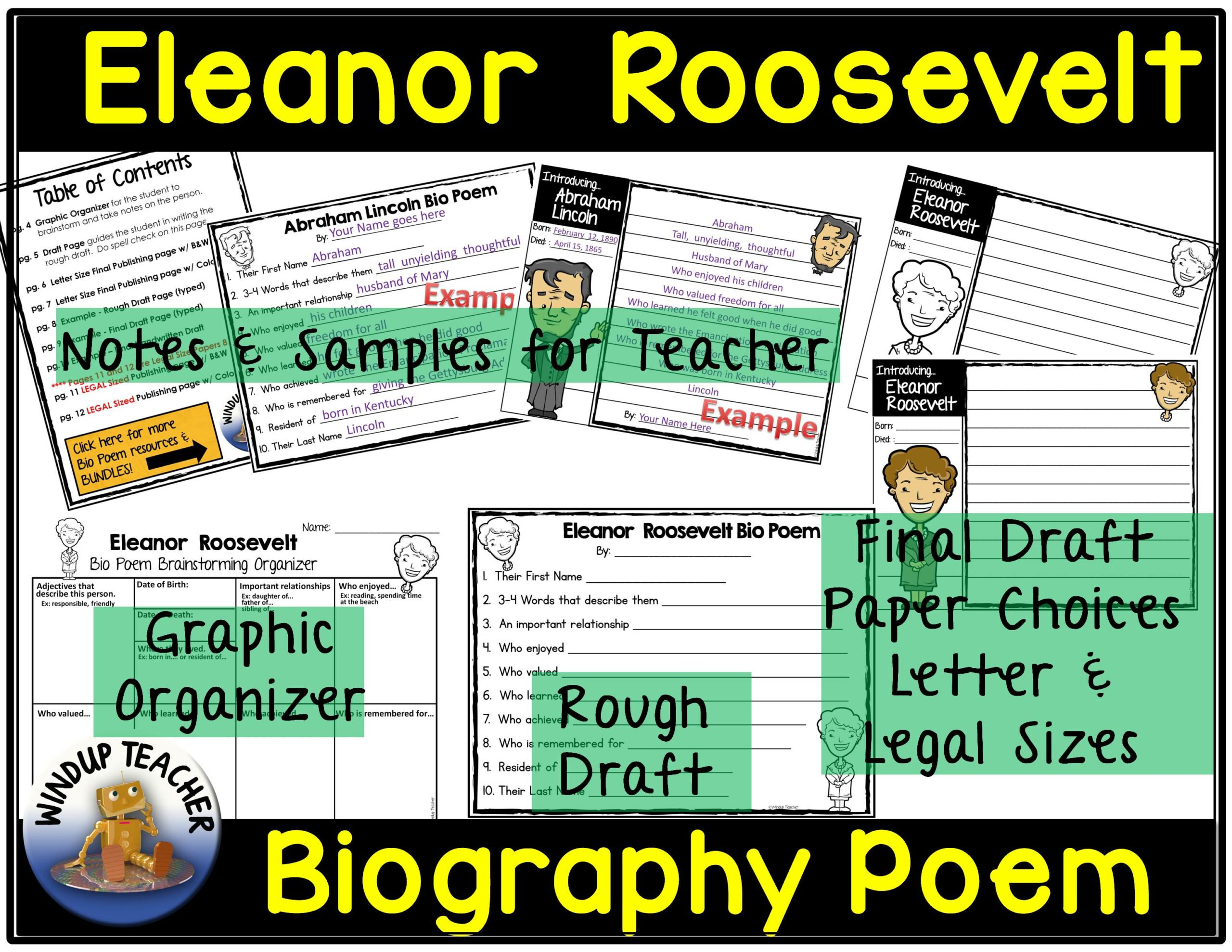 Eleanor Roosevelt Poem Writing Activity | Made By Teachers
