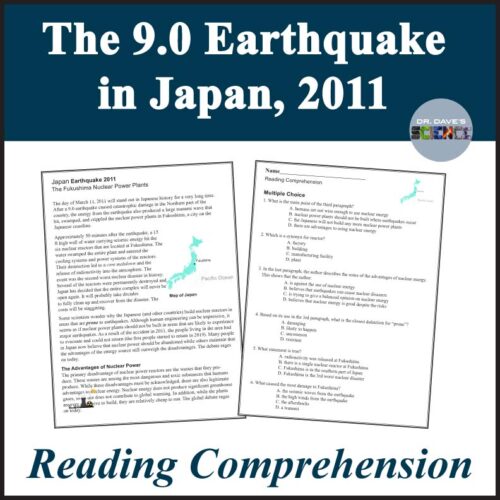 Earthquake Fukushima Reading Comprehension Passage and Questions - Made ...