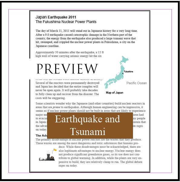 Earthquake Fukushima Reading Comprehension Passage and Questions | Made ...