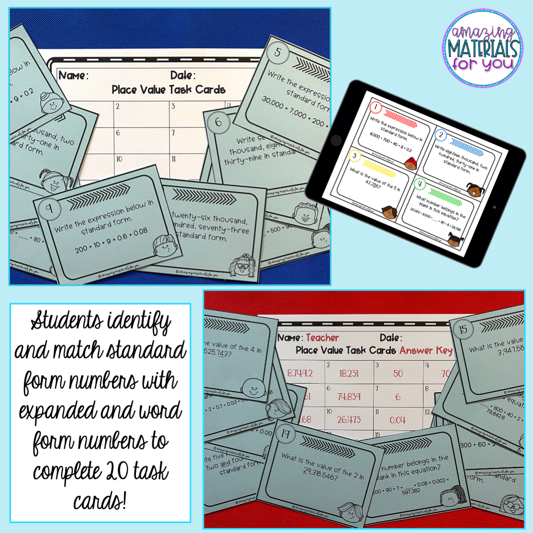 Place Value Puzzles, Mazes, and Task Cards | Made By Teachers
