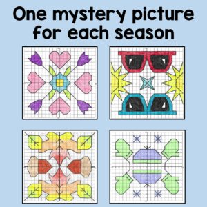 Seasons Bundle Symmetry and Reflection Math Coordinate Plane Graphing ...