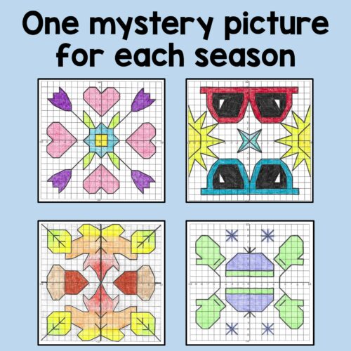 Seasons Bundle Symmetry and Reflection Math Coordinate Plane Graphing ...