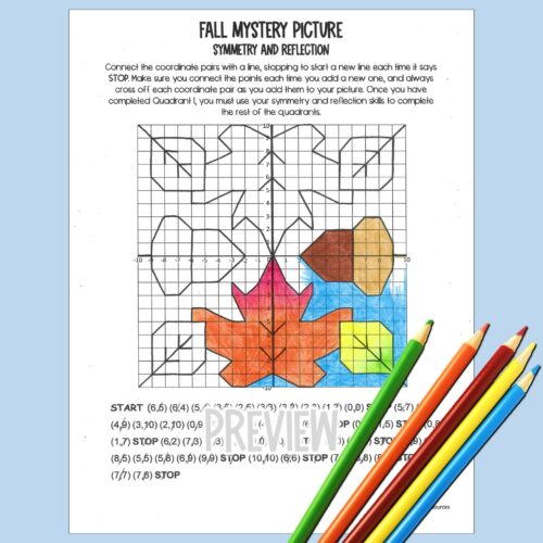 Seasons Bundle Symmetry and Reflection Math Coordinate Plane Graphing ...