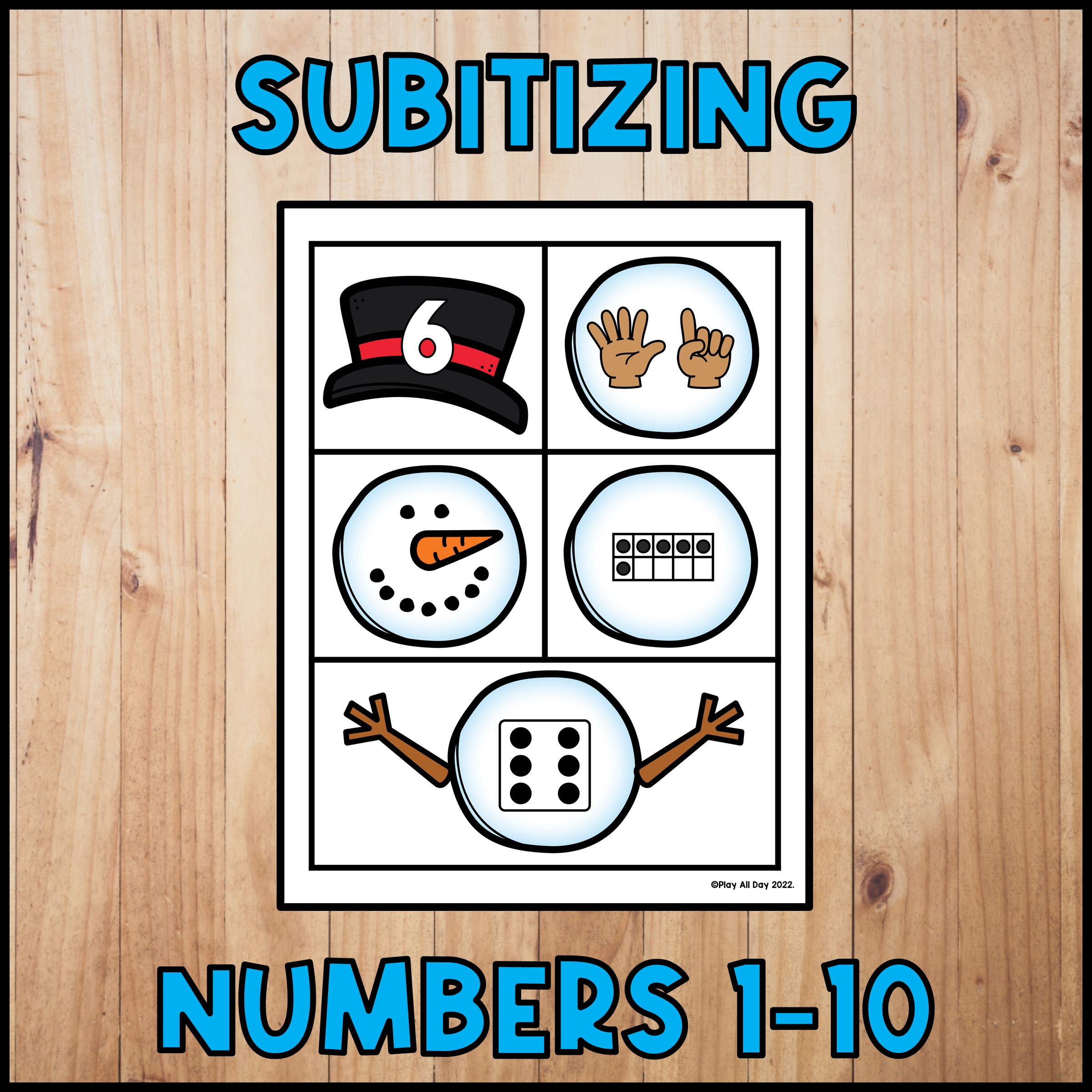 Winter Subitizing | Build a Snowman Numbers 1 to 10 | Made By Teachers