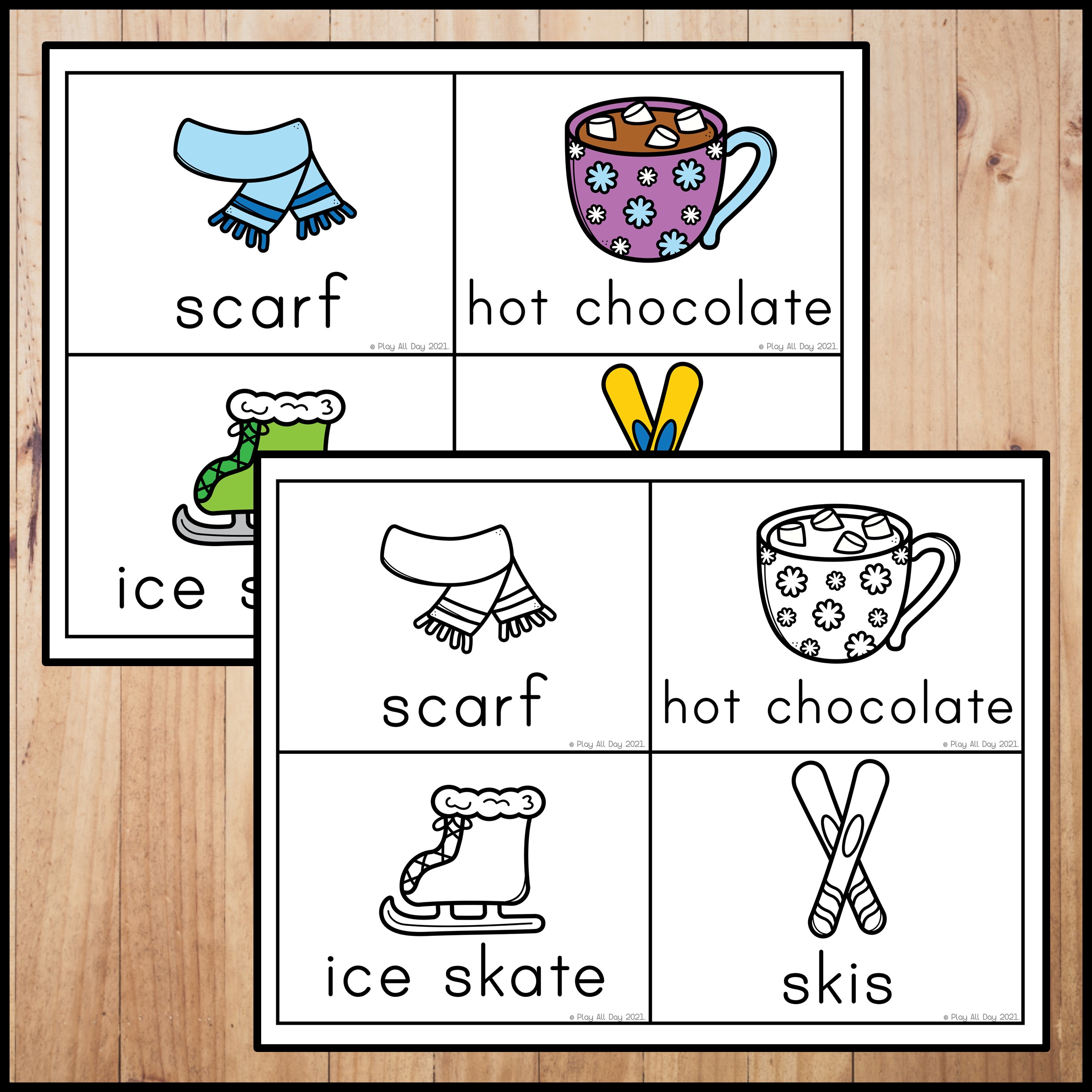 WINTER Themed Vocabulary Cards | Made By Teachers