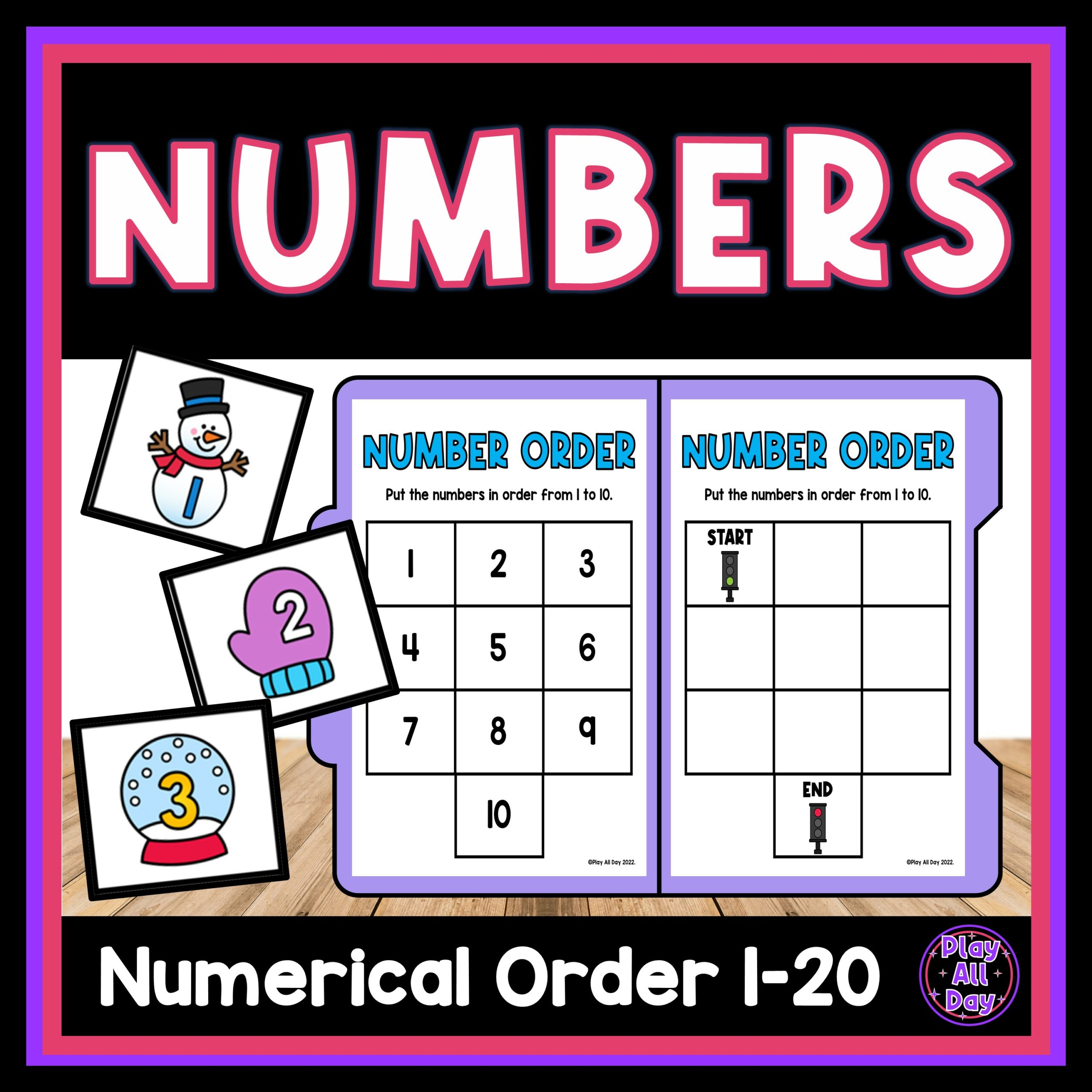 Winter Counting to 20 | Race to 20 Activity Mats | Made By Teachers