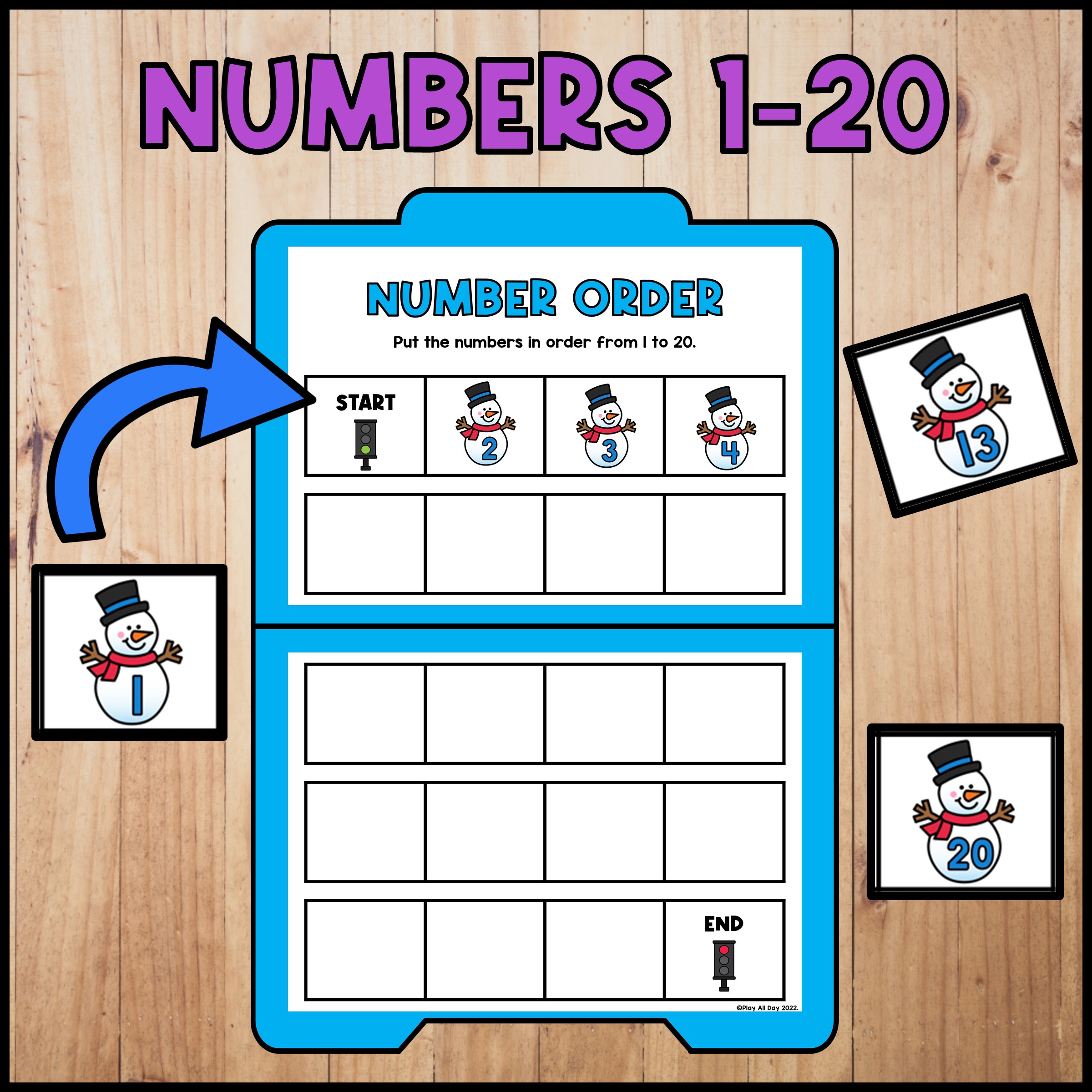 Winter File Folder Activities | Numbers 1 to 20 Numerical Order | Made ...