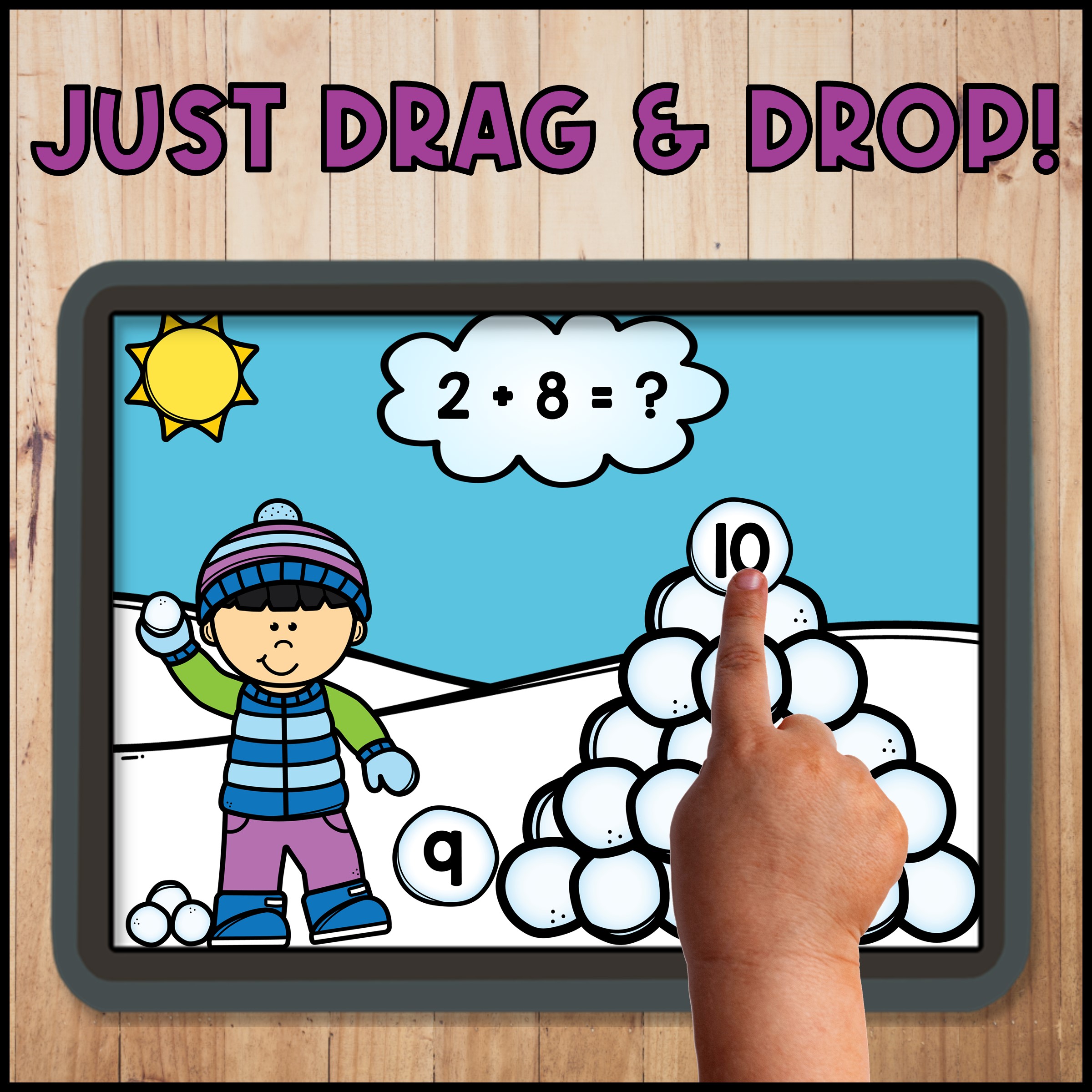Winter Addition to 10 | Digital Interactive Addition Activities ...