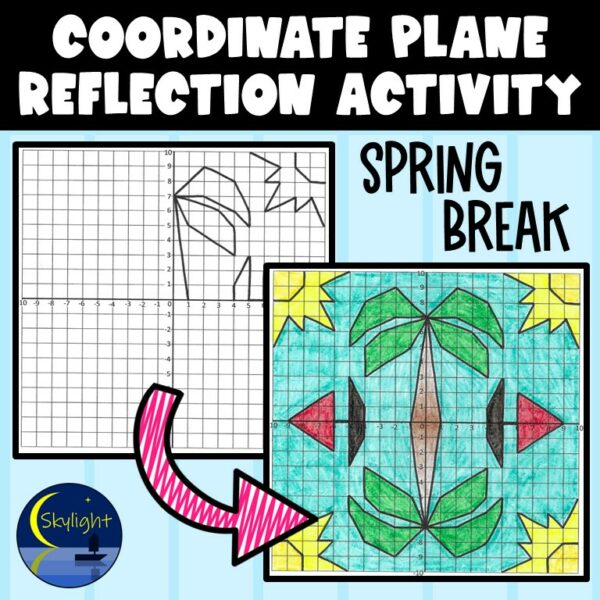 Spring Break Math Symmetry and Reflection Coordinate Plane Mystery ...