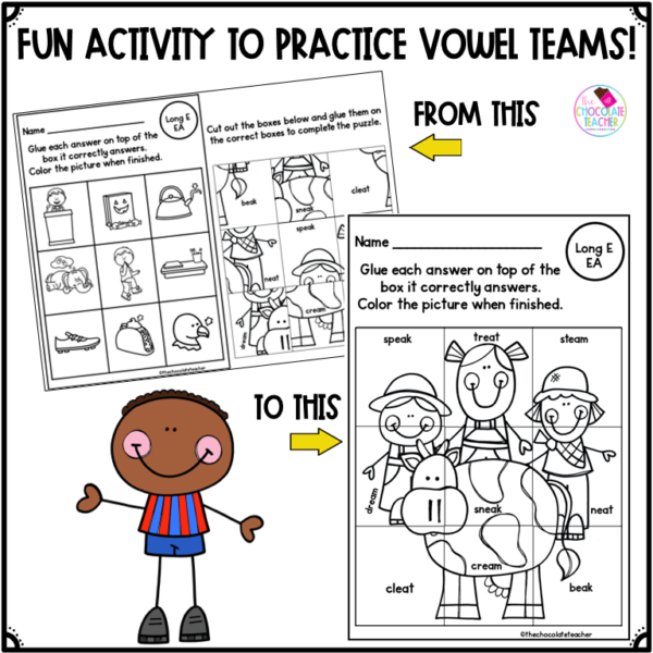 Vowel Teams - Long Vowels - Phonics Worksheets - No Prep Puzzles | Made ...