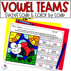 Vowel Teams - Phonics Worksheets - Color by Code - Secret Code | Made ...