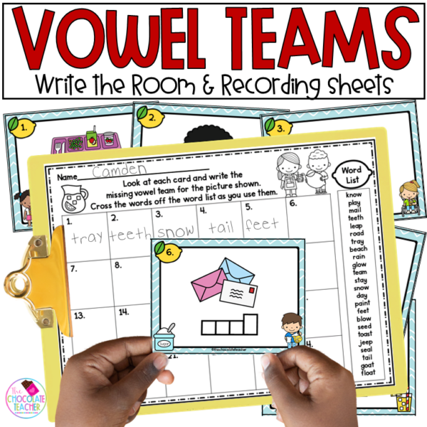 Vowel Teams - Phonics - Long Vowels - Write the Room | Made By Teachers