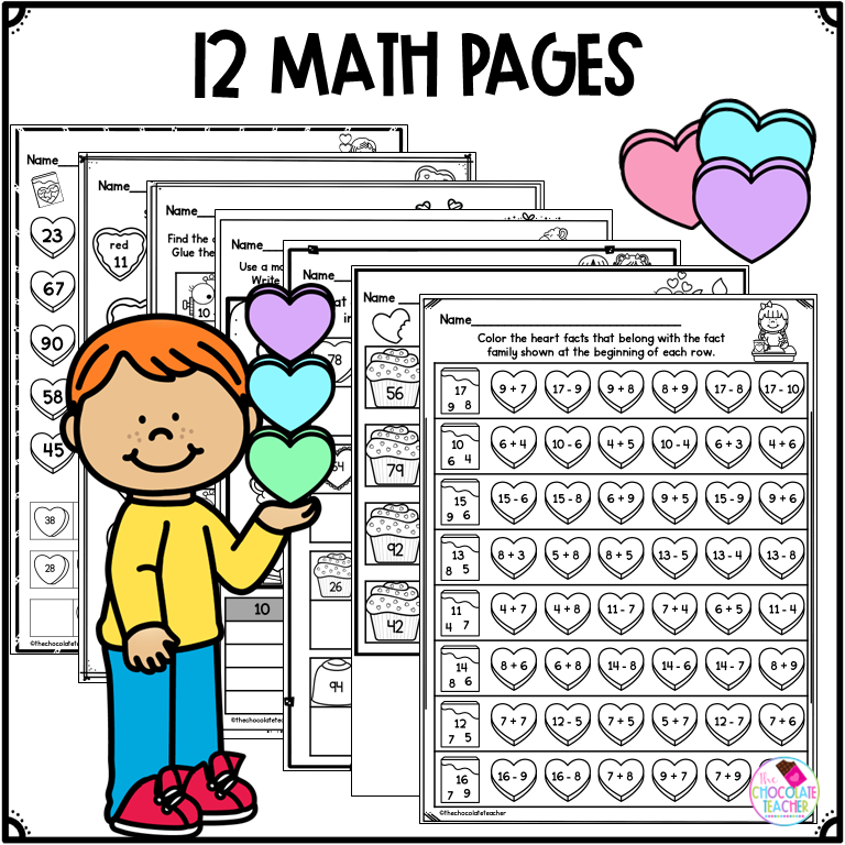 February NO Prep Valentine's Day Worksheets Math Phonics Grammar | Made ...