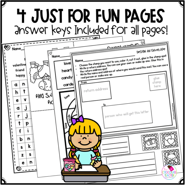 February NO Prep Valentine's Day Worksheets Math Phonics Grammar | Made ...