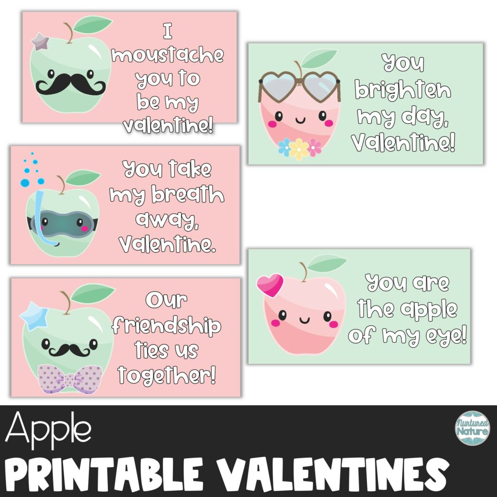 Apple Printable Valentine’s Day Cards for Students | Made By Teachers