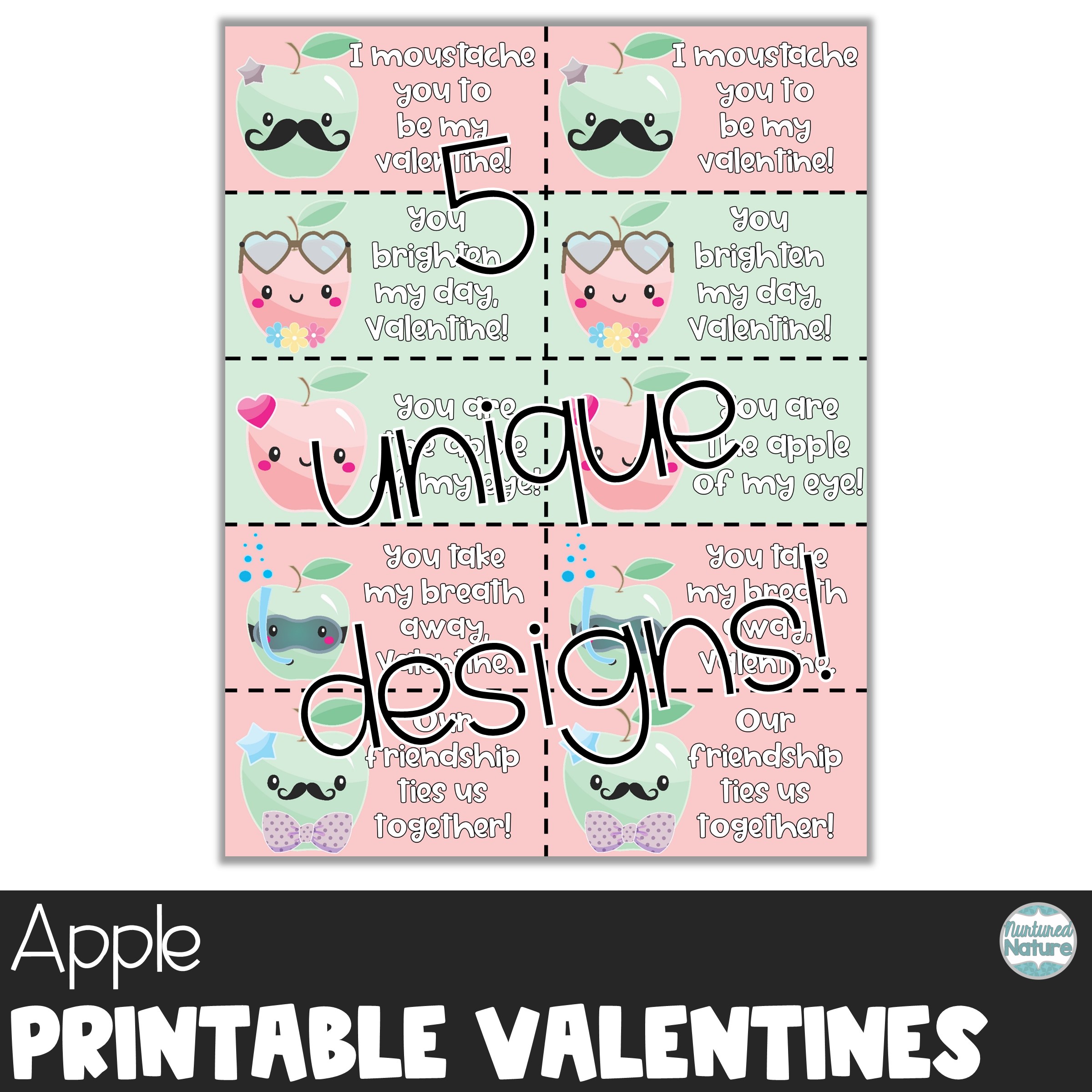 Apple Printable Valentine’s Day Cards for Students | Made By Teachers