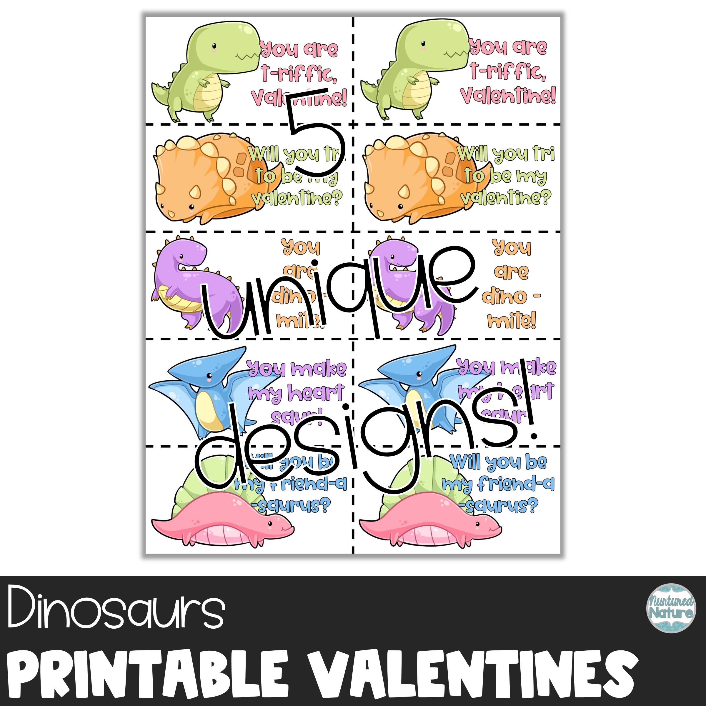 Dinosaur Printable Valentine’s Day Cards for Students | Made By Teachers