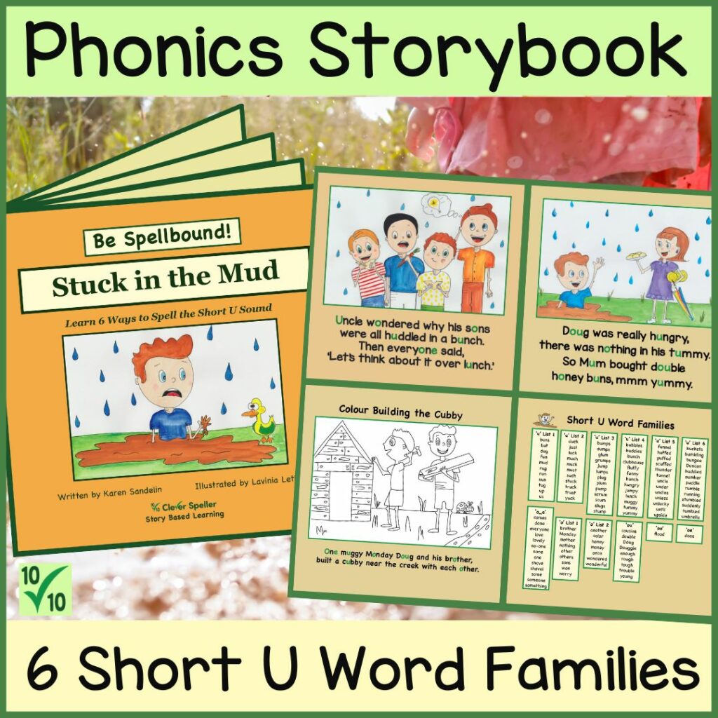 Phonics Story for 6 Short U Word Families + Spelling Activities, Chart ...