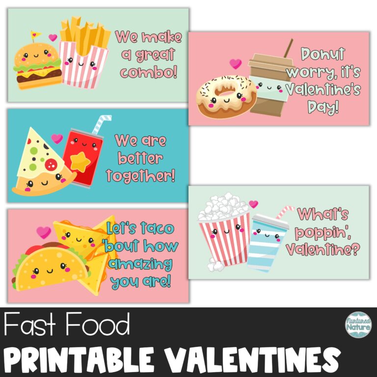 Fast Food Printable Valentine’s Day Cards for Students | Made By Teachers
