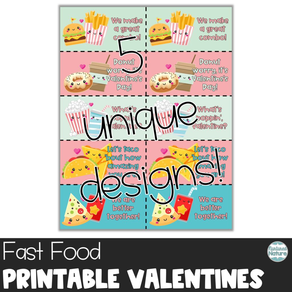 Fast Food Printable Valentine’s Day Cards for Students | Made By Teachers