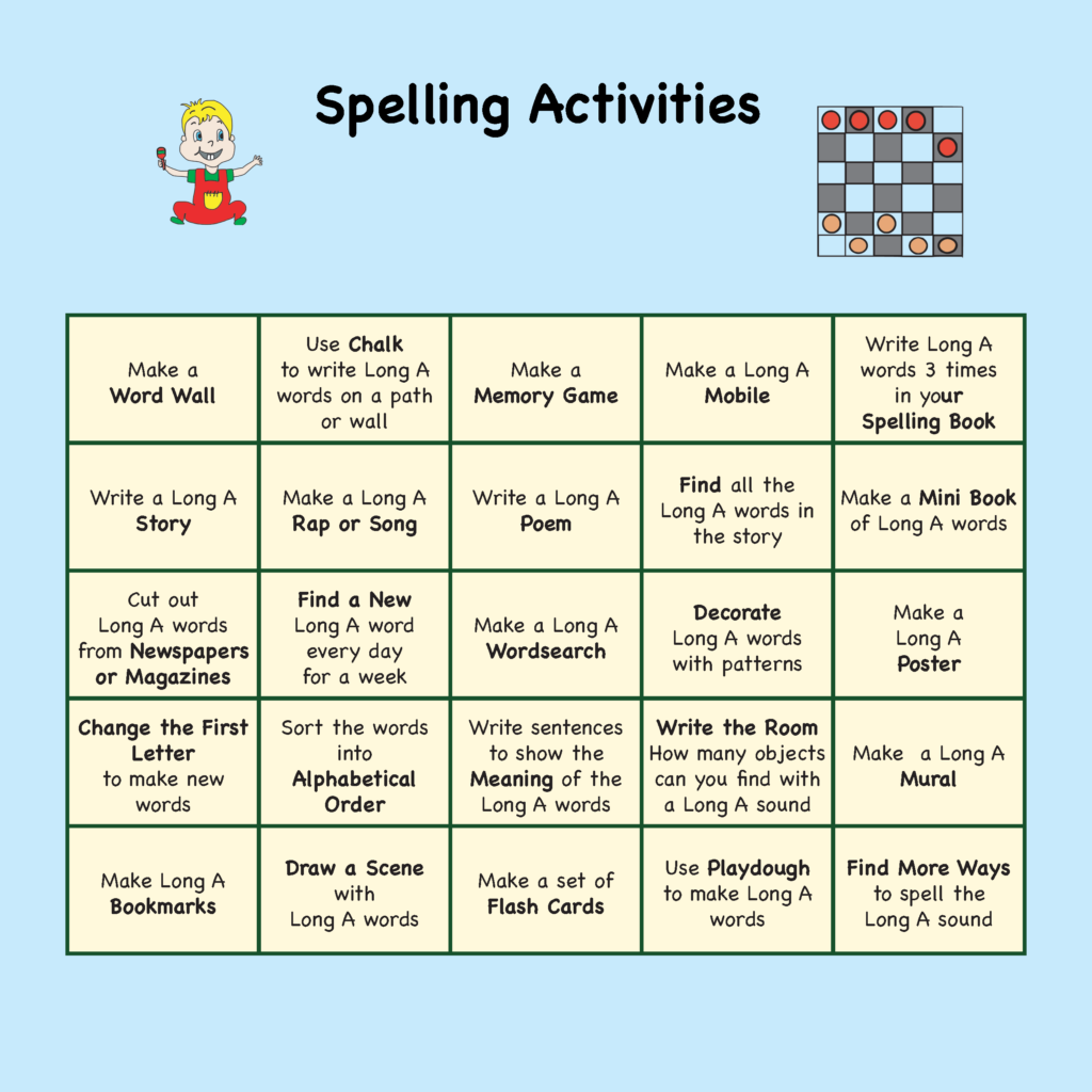 Phonics Story for 9 Long A Word Families + Spelling Activities, Chart ...