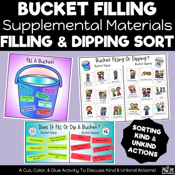 Bucket Filling & Dipping Sorting Activities / A Lesson To Teach ...