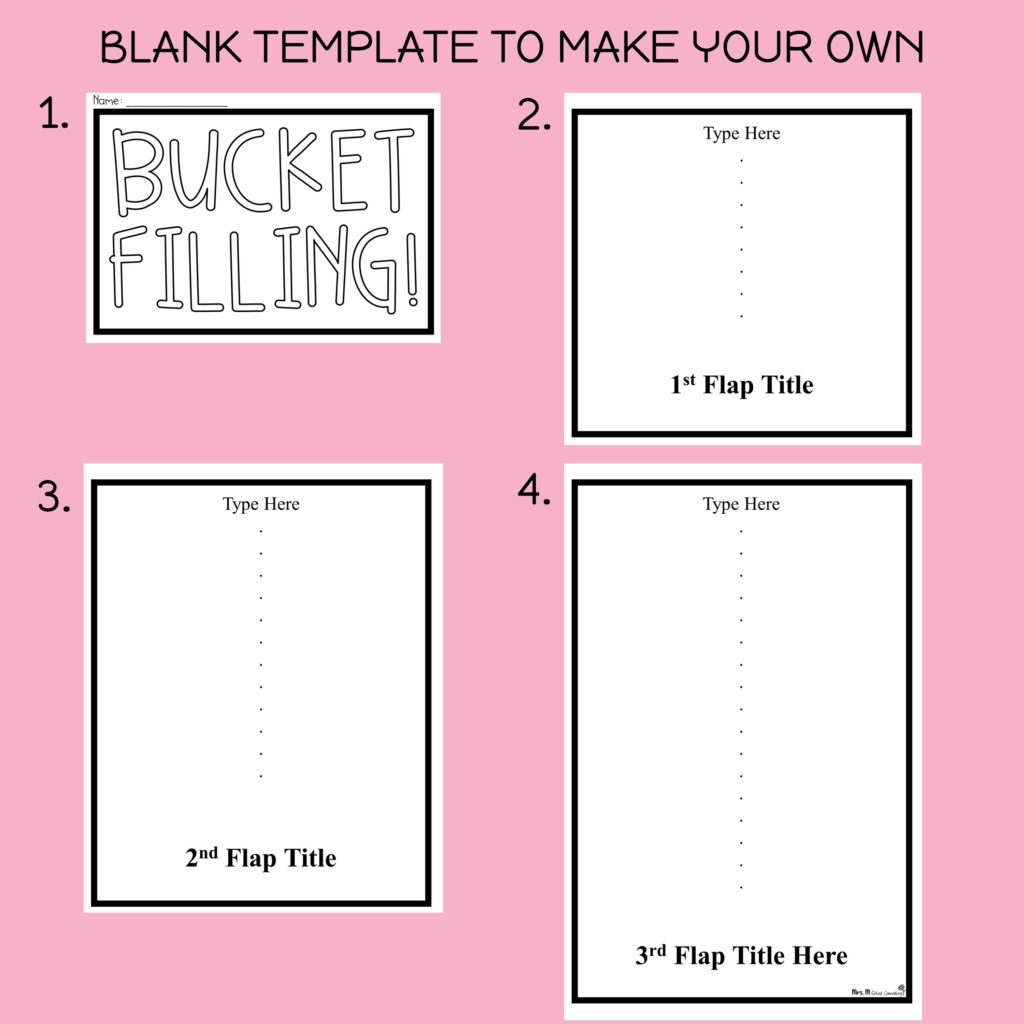 Bucket Filling Flipbooks / Supplemental Materials To Teach Kindness ...