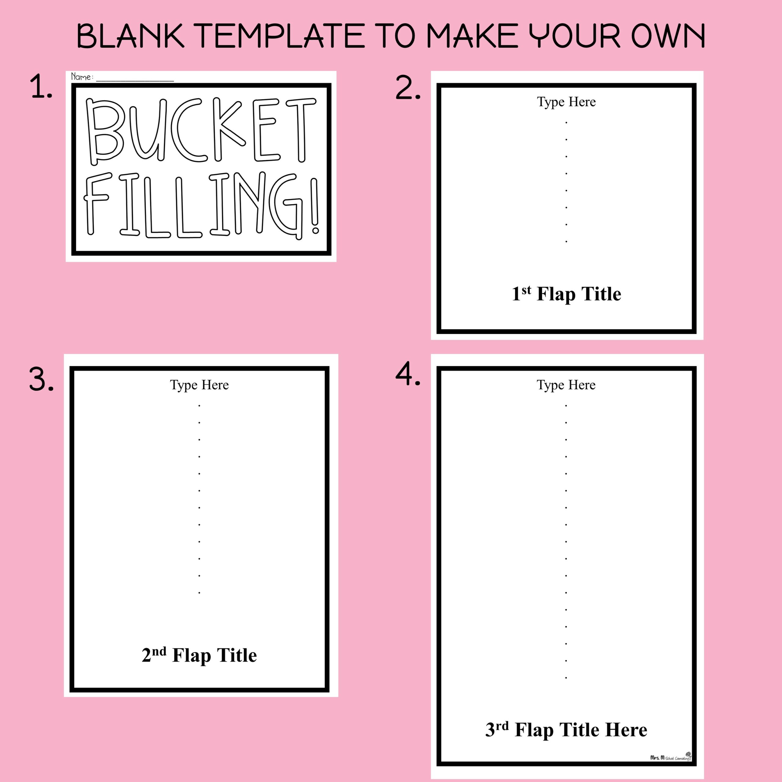 Bucket Filling Flipbooks / Supplemental Materials To Teach Kindness ...