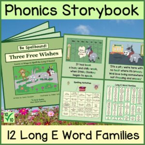 Phonics Story for 12 Long E Word Families + Spelling Activities, Chart ...