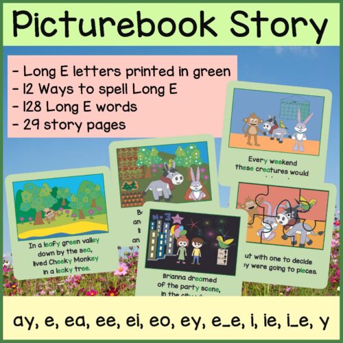 Phonics Story for 12 Long E Word Families + Spelling Activities, Chart ...